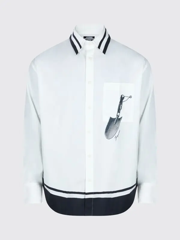 Jacquemus Cotton Shirt With Graphic Print - Blue 1
