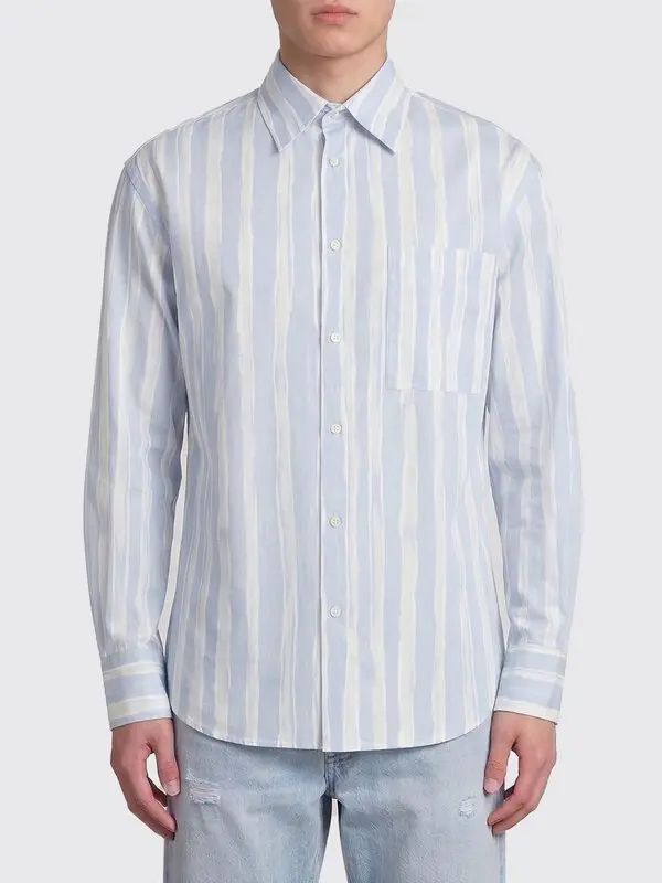 Jacquemus Cotton Shirt With Graphic Print - Blue