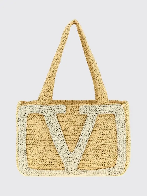 Valentino Garavani Viva Superstar Crochet Raffia Bag - Beige