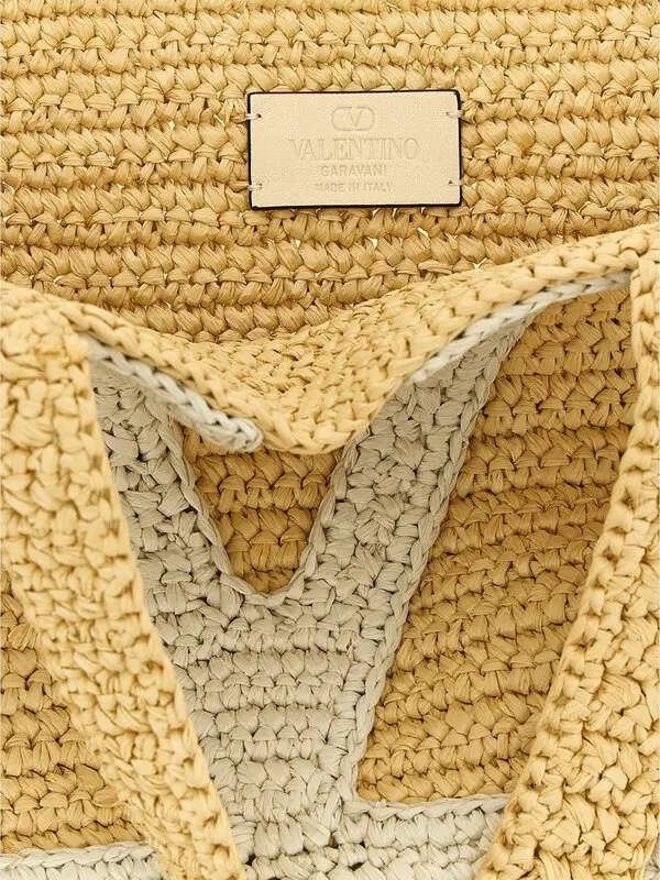 Valentino Garavani Viva Superstar Crochet Raffia Bag - Beige