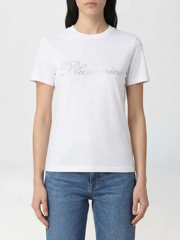 Blumarine Embellished T-shirt - Natural
