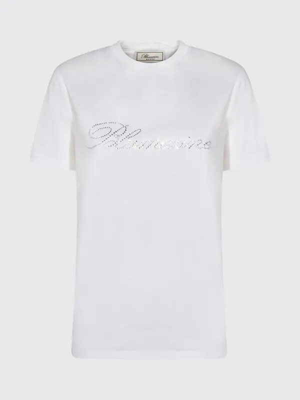 Blumarine Embellished T-shirt - Natural