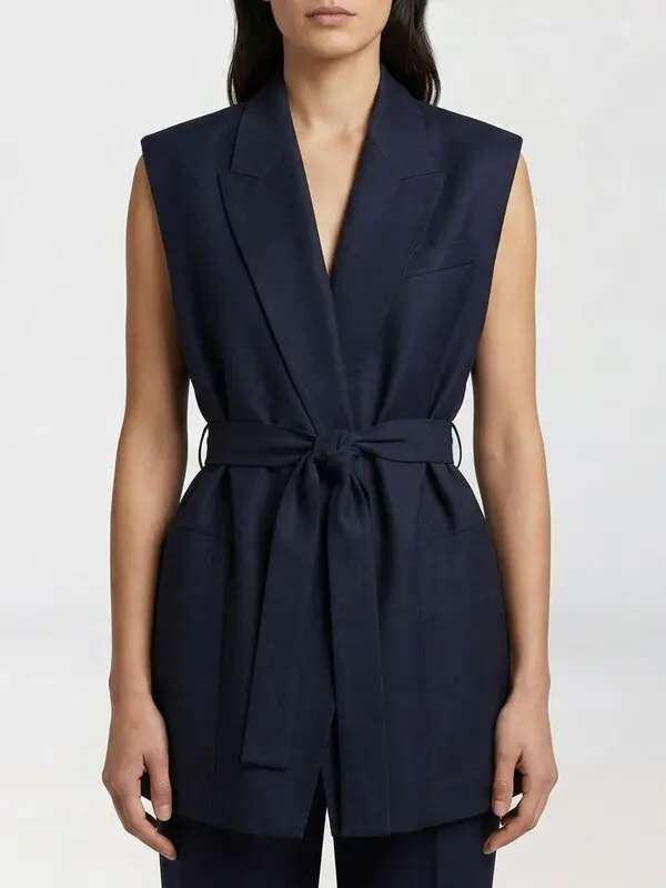 Brunello Cucinelli Sleeveless Linen Blend Vest - Blue