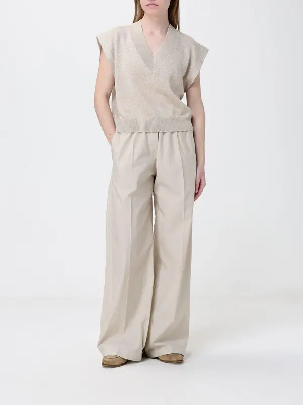 Brunello Cucinelli Wide Leg Trousers - Cream