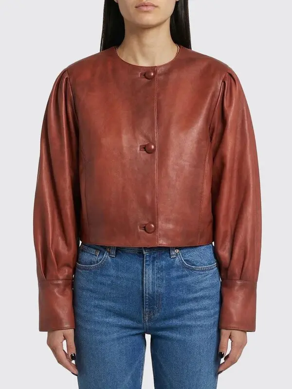 Chloé Nappa Leather Jacket - Brown