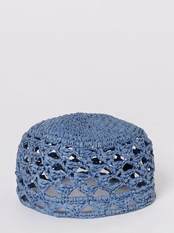 Emporio Armani Crocheted Turban Hat - Blue