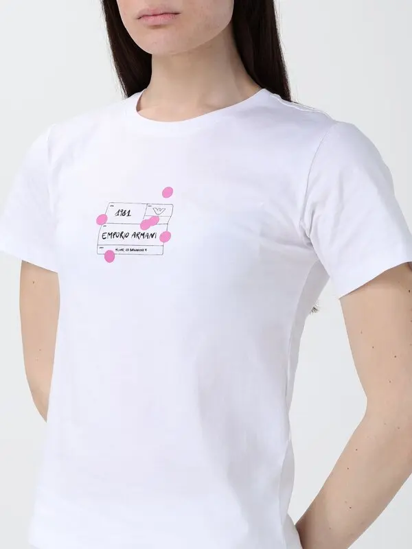 Emporio Armani Cotton T-shirt With Printed Logo - White
