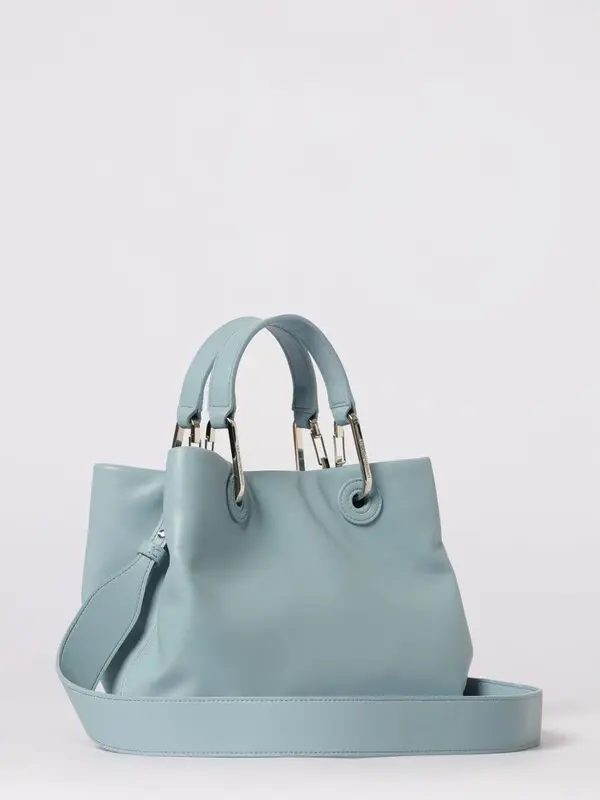 Emporio Armani Handbag With Top Handles And Shoulder Strap - Gnawed Blue