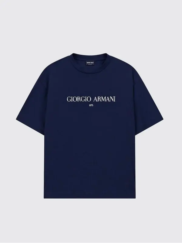 Giorgio Armani Cotton Crew Neck T-shirt With Logo