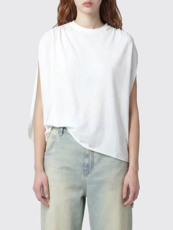 DARKPARK Asymmetrical Cotton Jersey Blouse - White