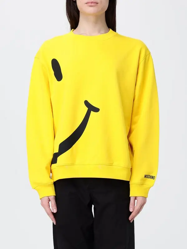 Moschino Cotton Crew Neck Sweatshirt With Graphic Print