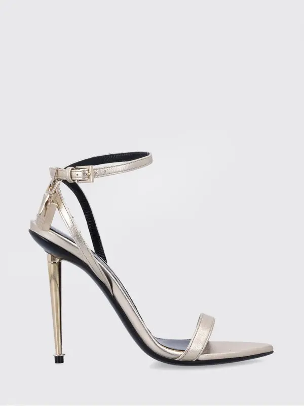 TOM FORD Metallic Heeled Sandals - Gold