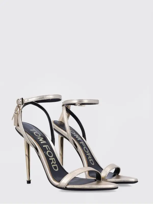 TOM FORD Metallic Heeled Sandals - Gold