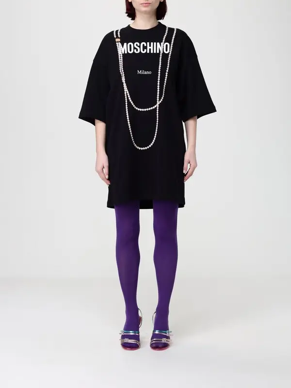 Moschino Cotton Logo Print T-shirt Mini Dress