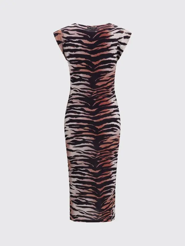 Pinko Tiger Print Cotton Blend Midi Dress
