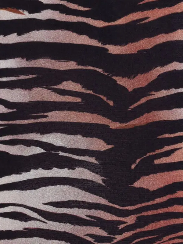 Pinko Tiger Print Cotton Blend Midi Dress