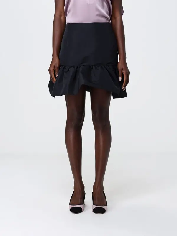 Nina Ricci Recycled Fabric Mini Skirt With Flounce And Embroidery