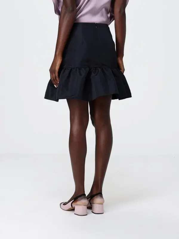 Nina Ricci Recycled Fabric Mini Skirt With Flounce And Embroidery