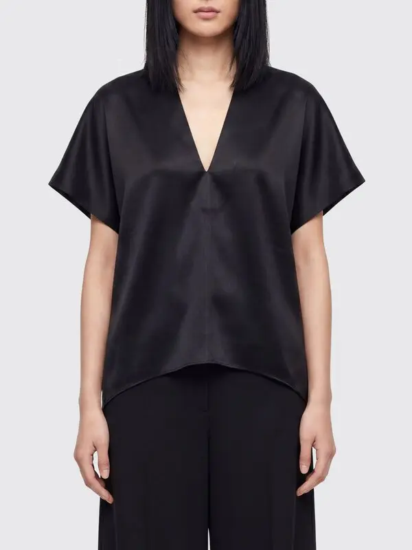 Nina Ricci Silk V-neck Blouse - Black