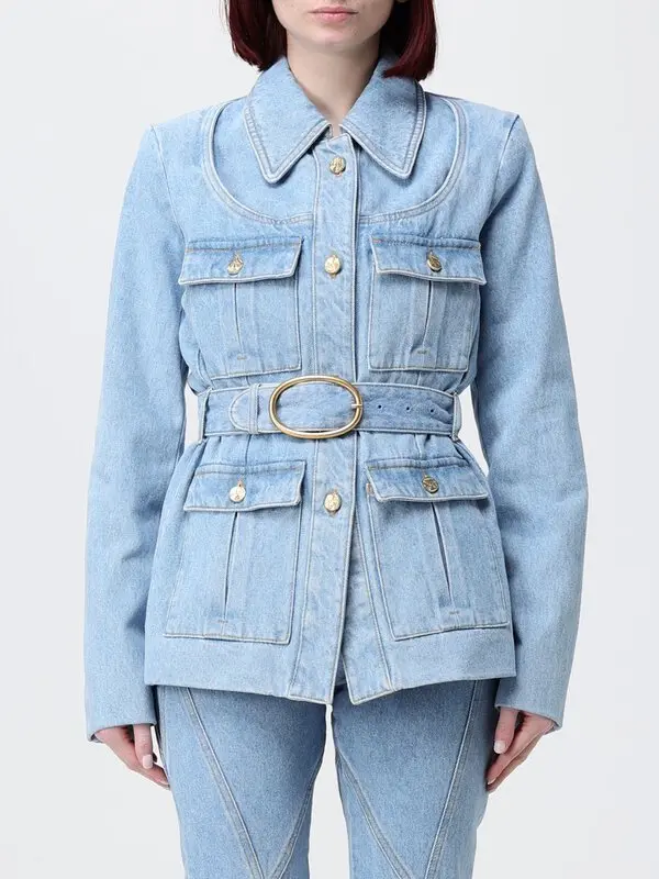 Nina Ricci Cotton Jacket With Belt - Denim
