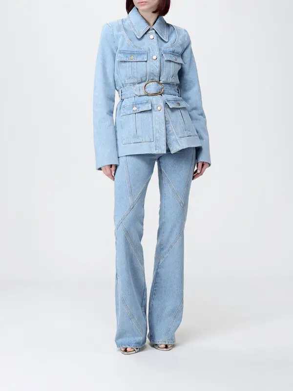 Nina Ricci Cotton Jacket With Belt - Denim