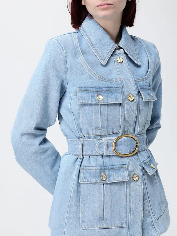 Nina Ricci Cotton Jacket With Belt - Denim