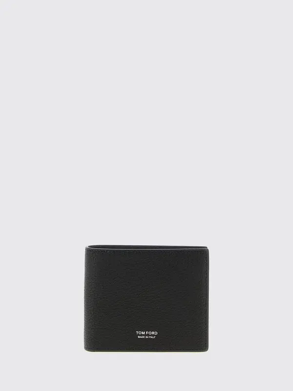 TOM FORD Bifold Calf Leather Wallet With Bill Compartment And Logo - Dark Navy