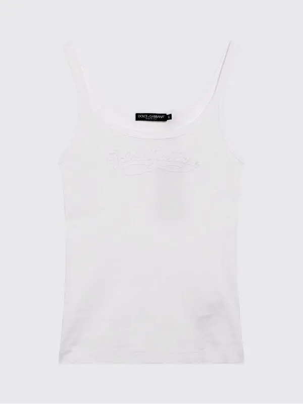 Dolce & Gabbana Ribbed Tank Top With Logo Detail
