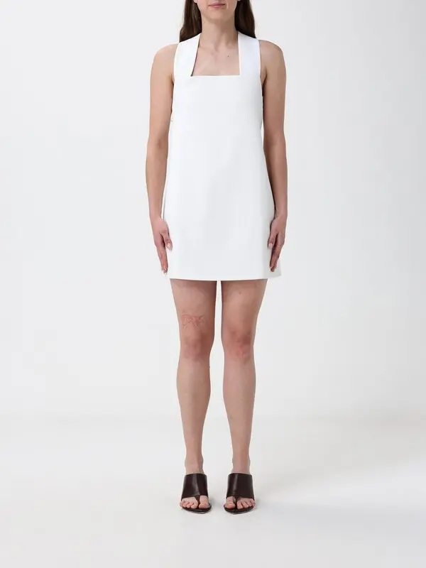 Khaite Square Neck Mini Dress - White