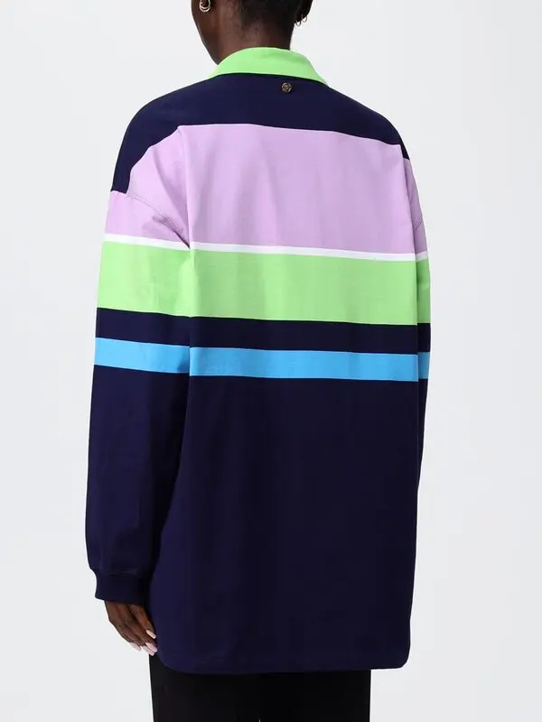 Versace Striped Cotton Polo Shirt - Multicolor