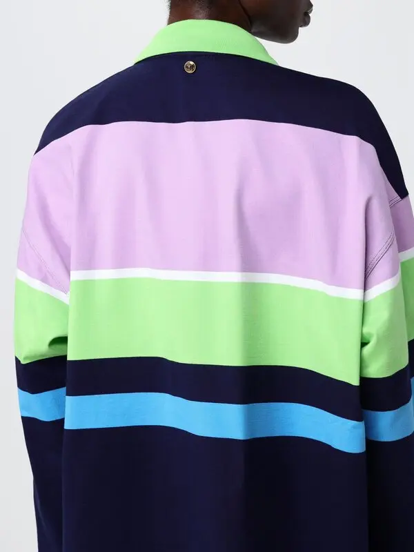 Versace Striped Cotton Polo Shirt - Multicolor