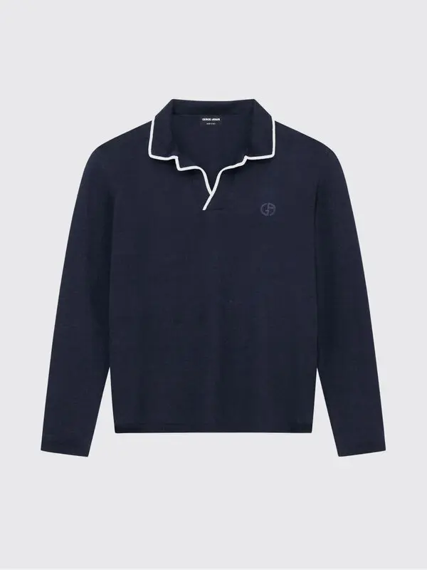 Giorgio Armani Long Sleeve Knit Polo