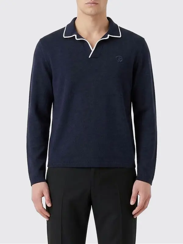 Giorgio Armani Long Sleeve Knit Polo