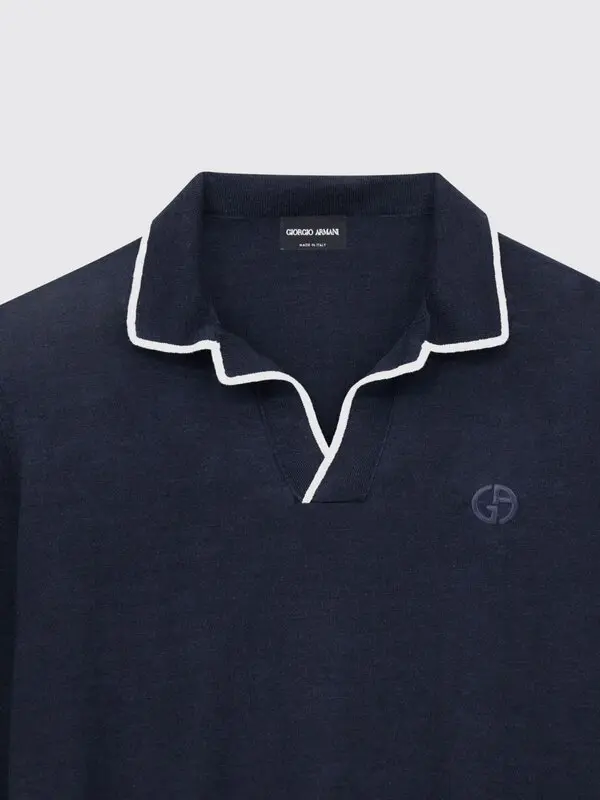 Giorgio Armani Long Sleeve Knit Polo