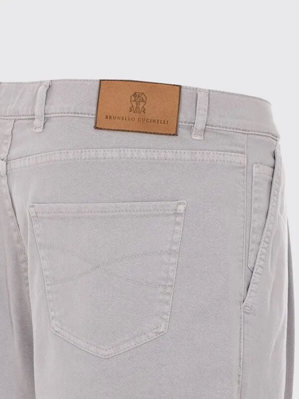 Brunello Cucinelli Stretch Cotton Wide Leg Trousers - Brown