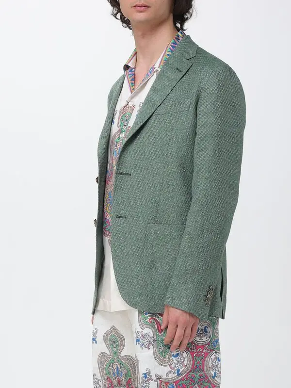 Etro Single-breasted Wool Blazer - Green