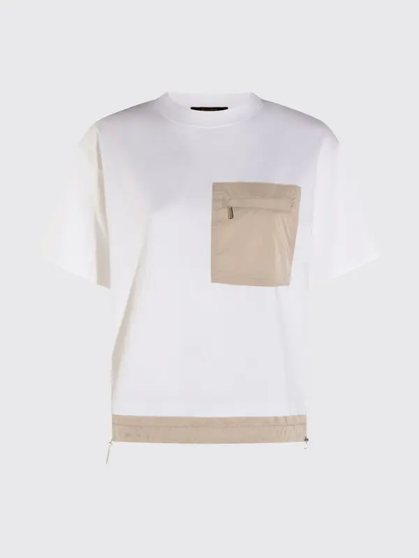 MOORER Cotton And Nylon T-shirt With Zip Pocket