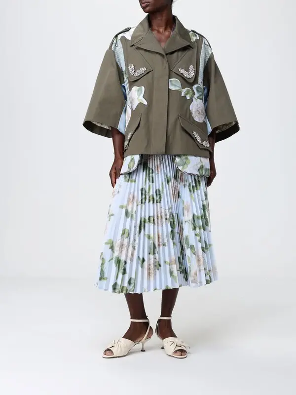 Antonio Marras Pleated Floral Midi Skirt