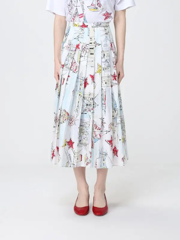 Antonio Marras Pleated Printed Midi Skirt
