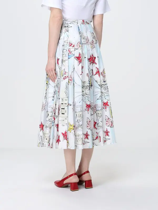 Antonio Marras Pleated Printed Midi Skirt