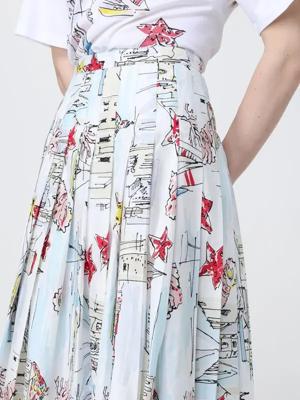 Antonio Marras Pleated Printed Midi Skirt