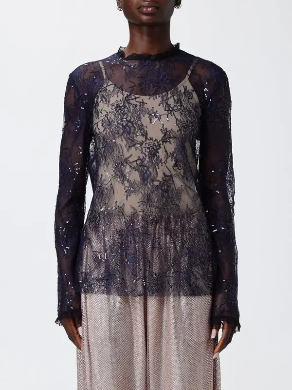 Alberta Ferretti Lace Top - Blue