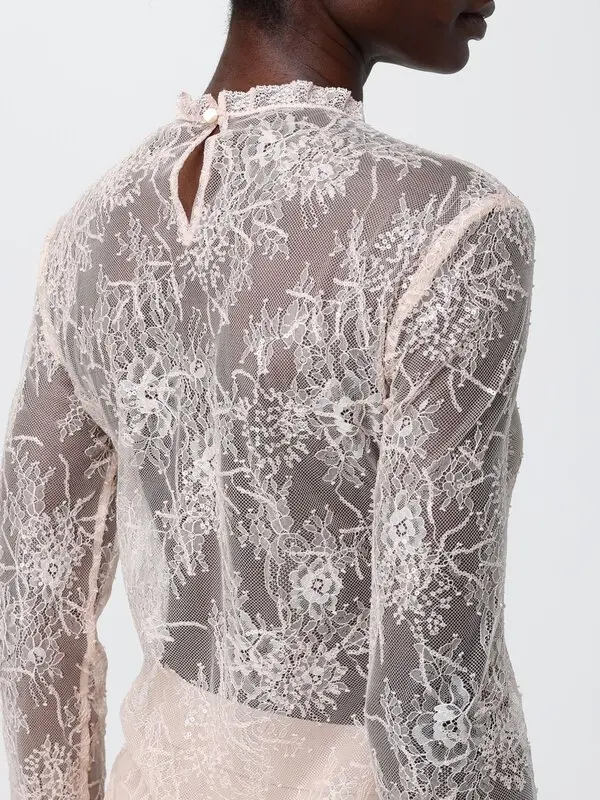 Alberta Ferretti Lace Top - Blush Pink