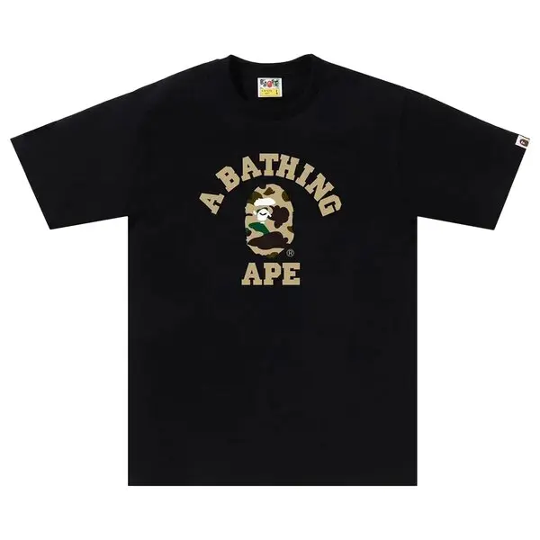 A BATHING APE 1st Camo College Tee - Black