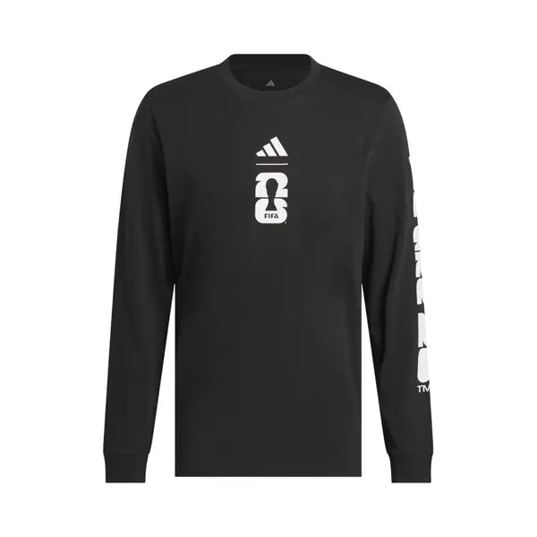 Adidas Fifa World Cup 26 Match Ball Graphic Long Sleeve T-shirt - Black