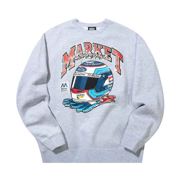 MARKET Racing Helmet Crewneck - Grey