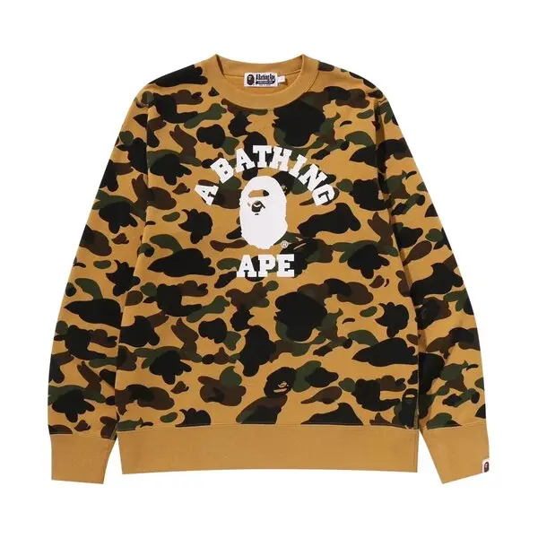 A BATHING APE 1st Camo College Crewneck Sweatshirt