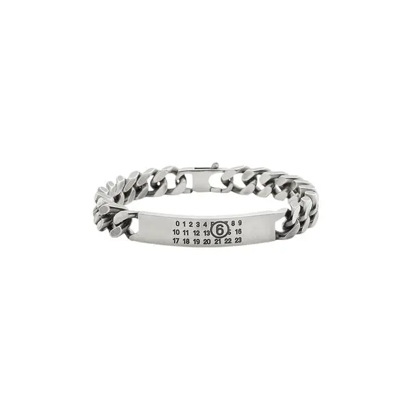 MAISON MARGIELA Minimal Logo Curb Bracelet - Silver