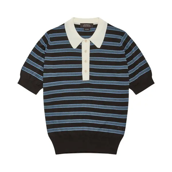 WALES BONNER Breeze Polo 'dark /blue/ivory - Brown