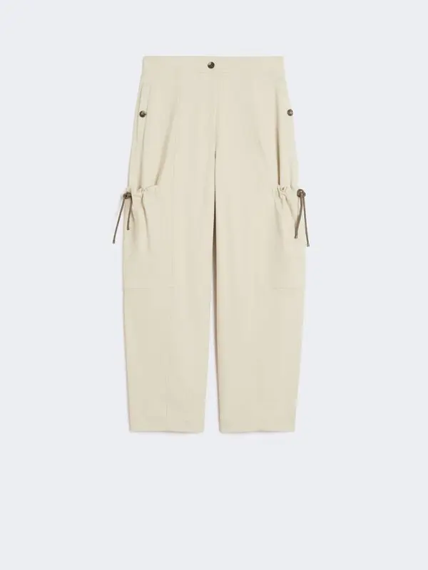 Max Mara Stretch Cotton Cargo Trousers - Beige